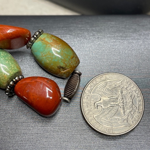Jewelry | Red Jasper Agate Slice Pendant 2 Necklace Natural Stone Beads ...